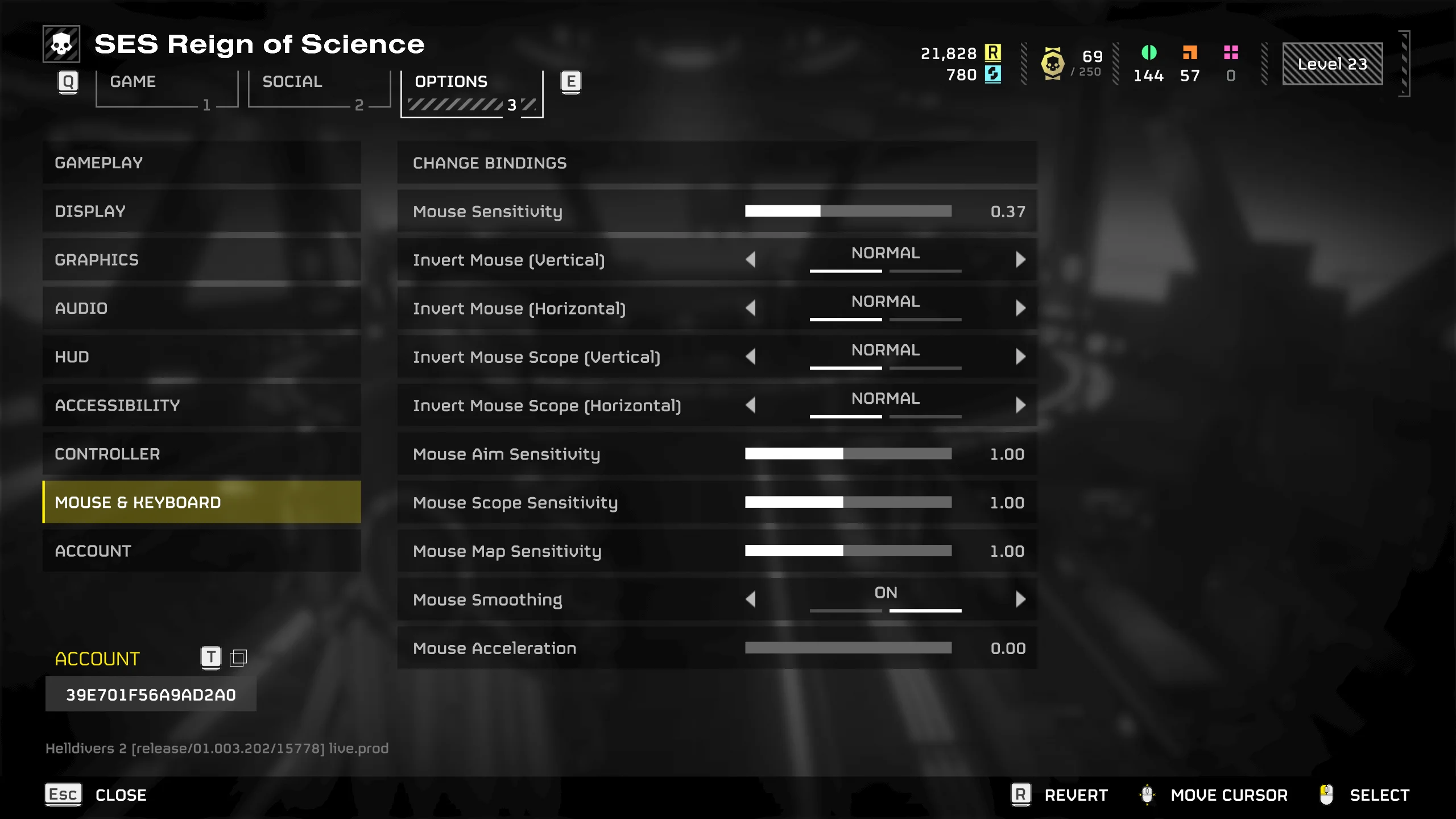 » Helldivers 2 + Notifications, Account, Settings + Mouse & Keyboard ...