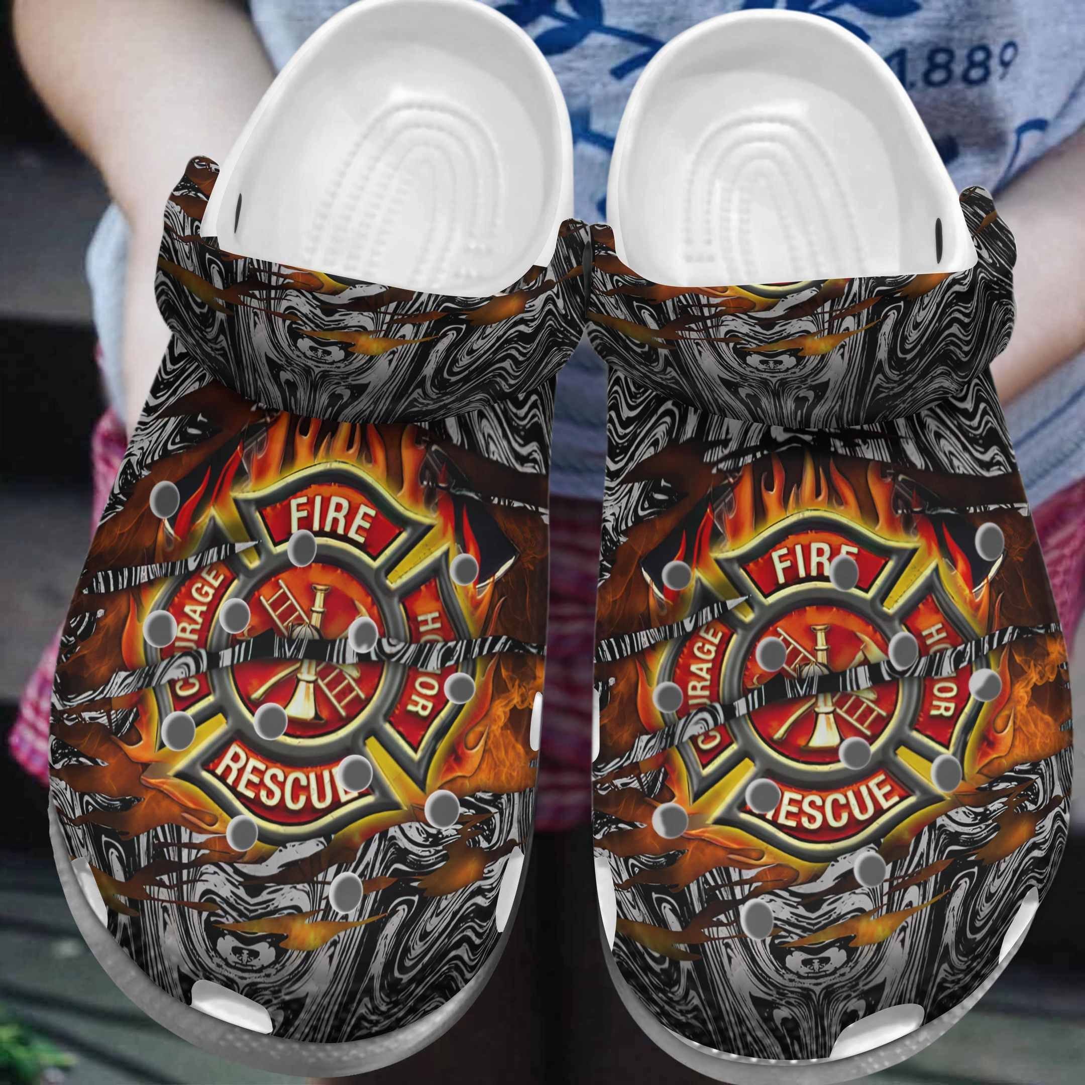 Fire Rescue Croc Shoes Men - Firefighter Shoes Crocbland Clog Gifts For ...