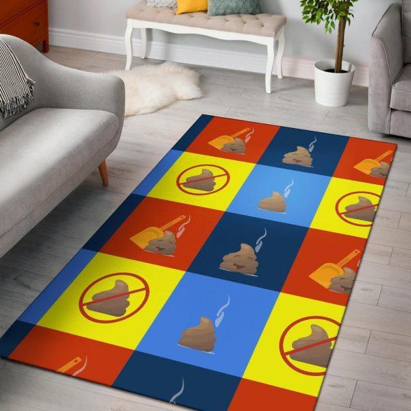 Poop Emoji Home Decor Rectangle Area Rug - Themarketfarmer