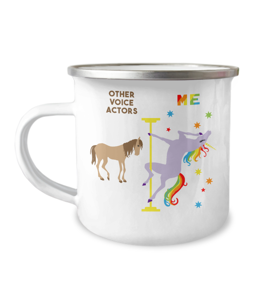 Voice Actor Mug Other Voice Actors Vs Me Rainbow Unicorn Metal Camping ...