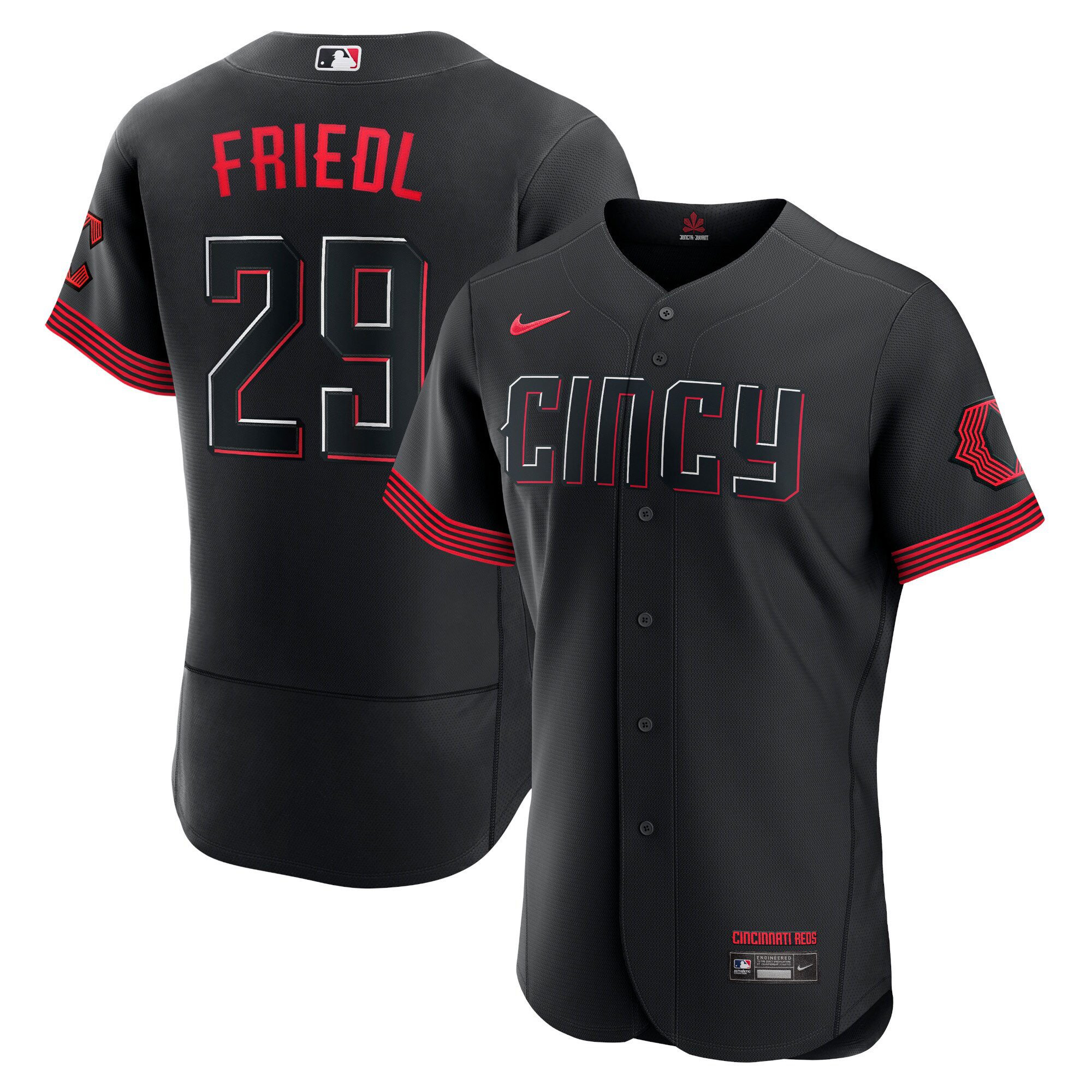 Cincinnati Reds Black 2023 City Connect Flex Jersey – All Stitched ...