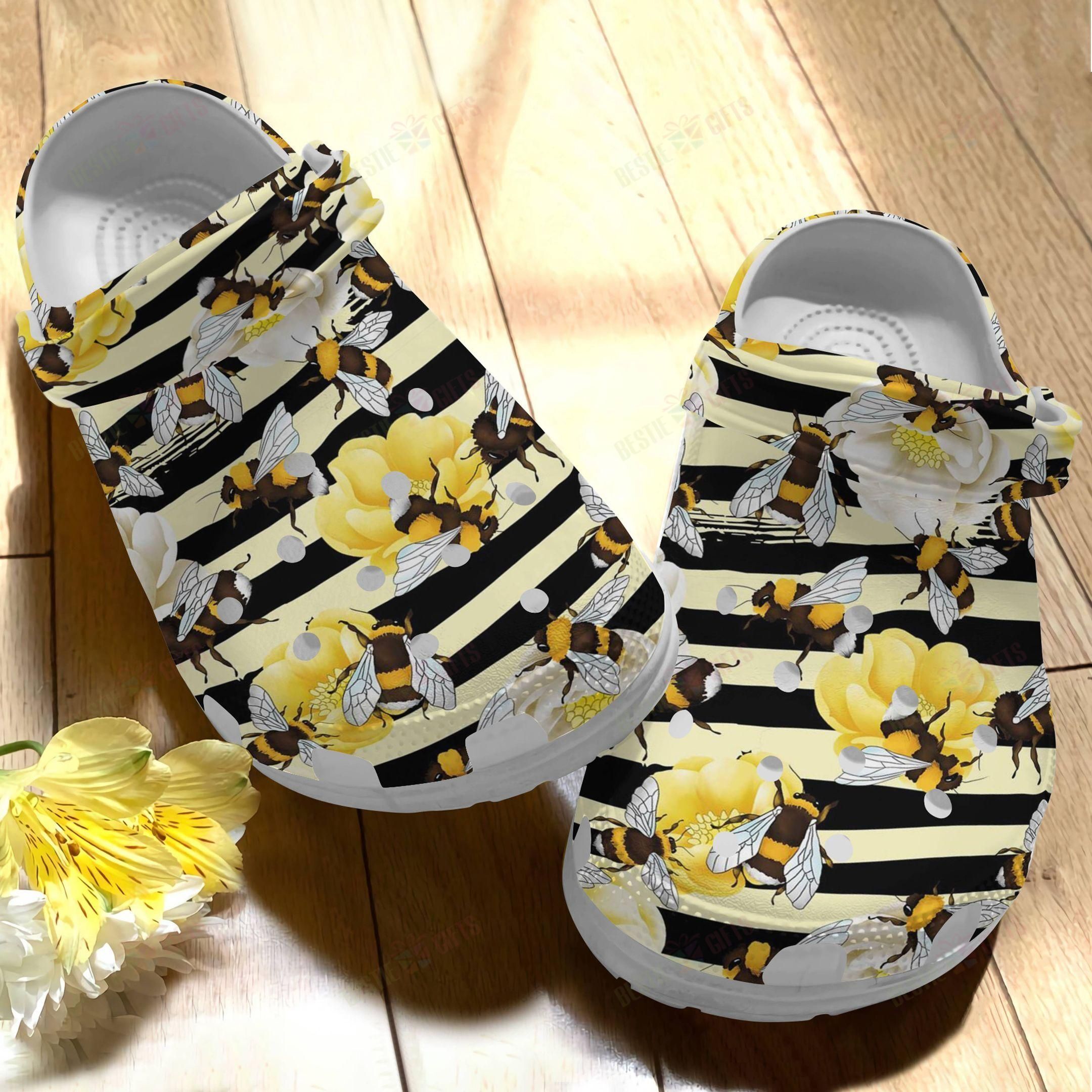 Bee Crocs Classic Clog Bumblebees Shoes - Themarketfarmer