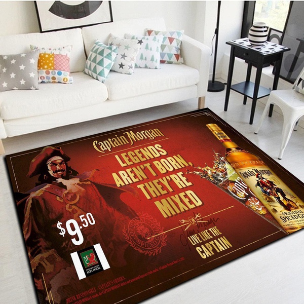 Captain Morgan Rug, Living Room Carpet, Home Floor Decor - Themarketfarmer