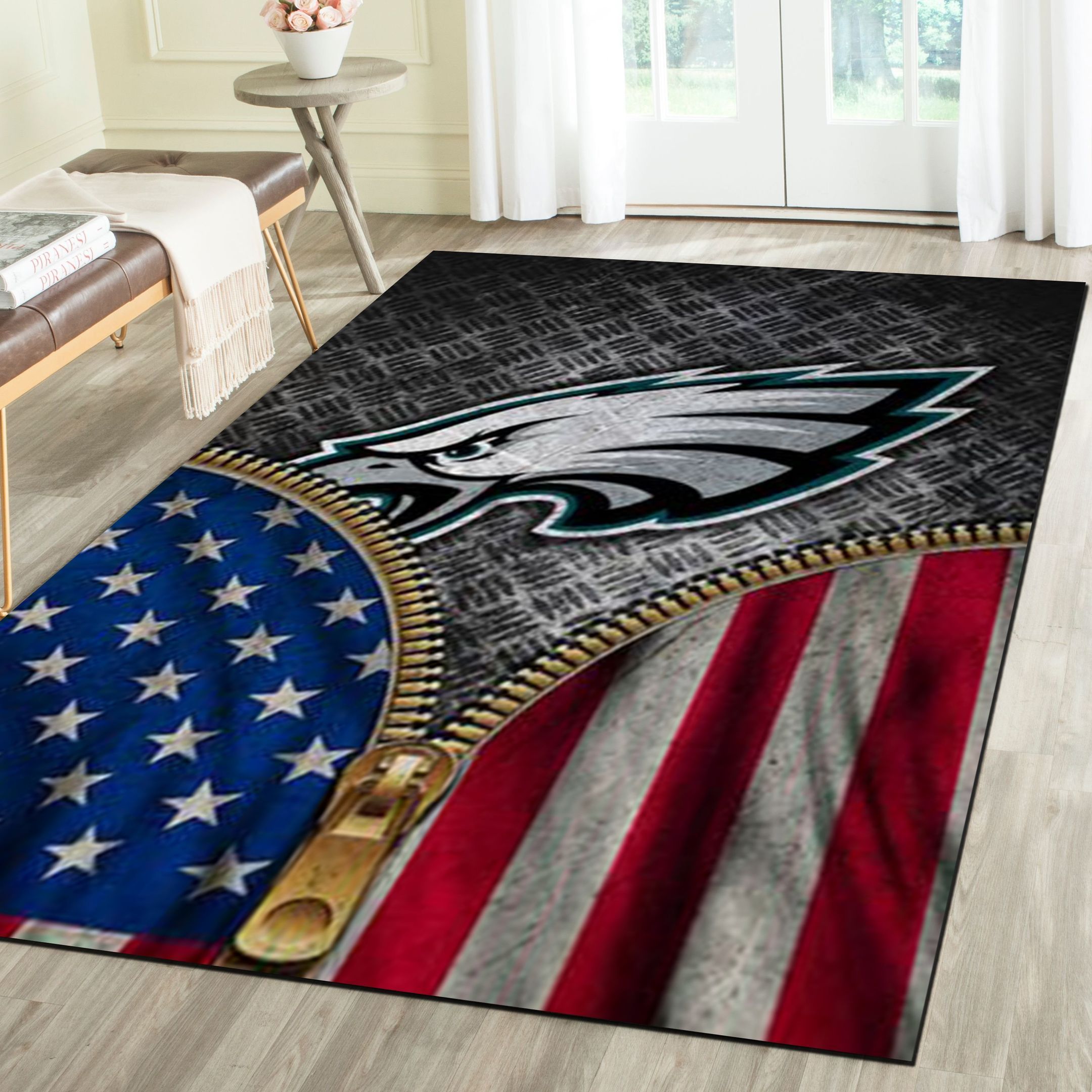 Philadelphia Eagles Logo Area Rug, Football Team Living Room Carpet ...