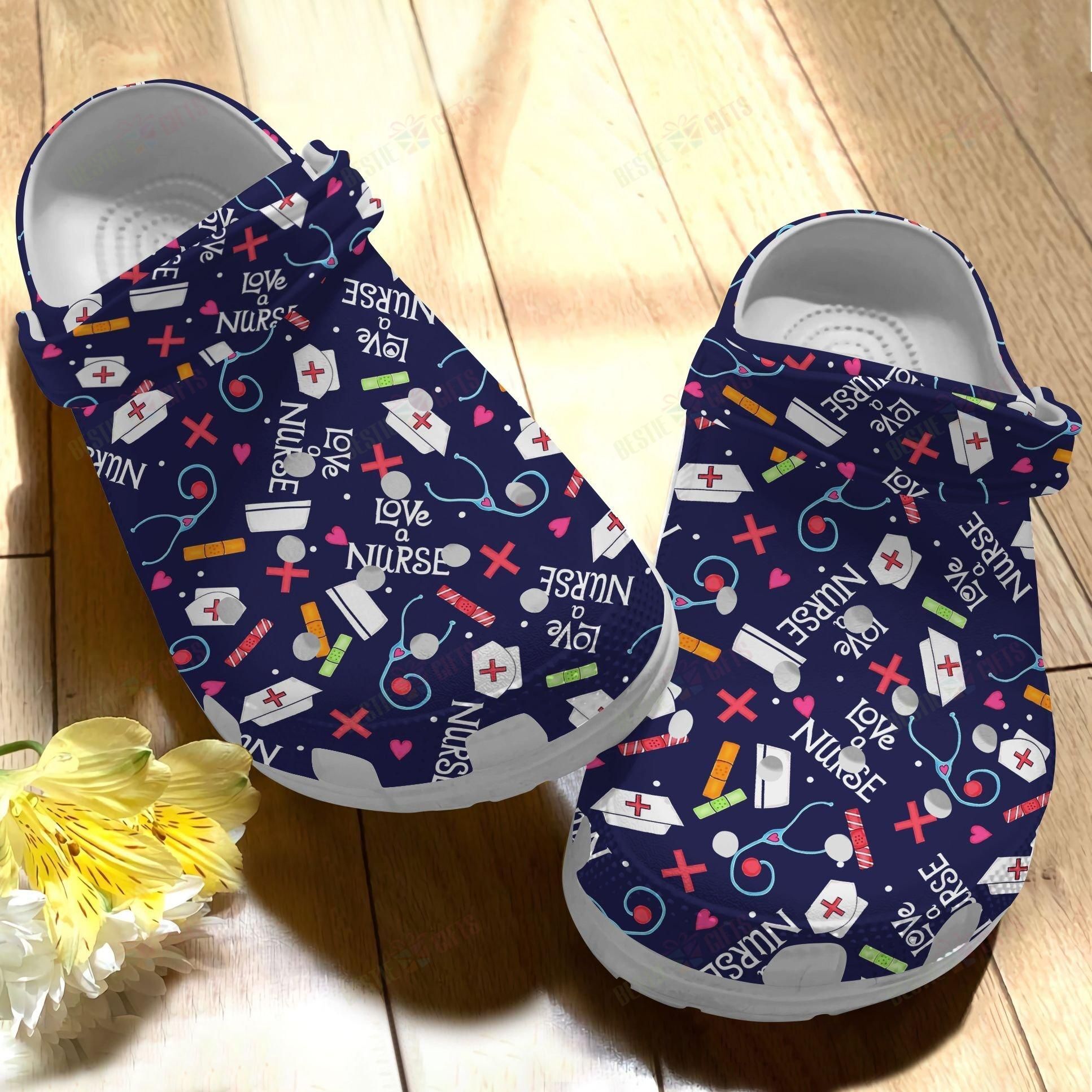 Nurse Crocs Classic Clog Color Series Love Nurse Shoes - Themarketfarmer