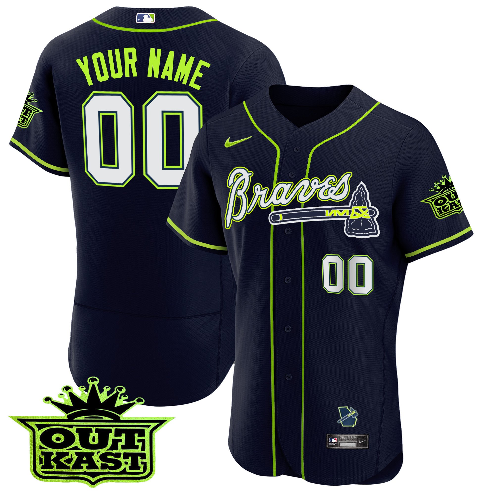 Atlanta Braves Outkast Flex Base Custom Jersey V2- All Stitched ...