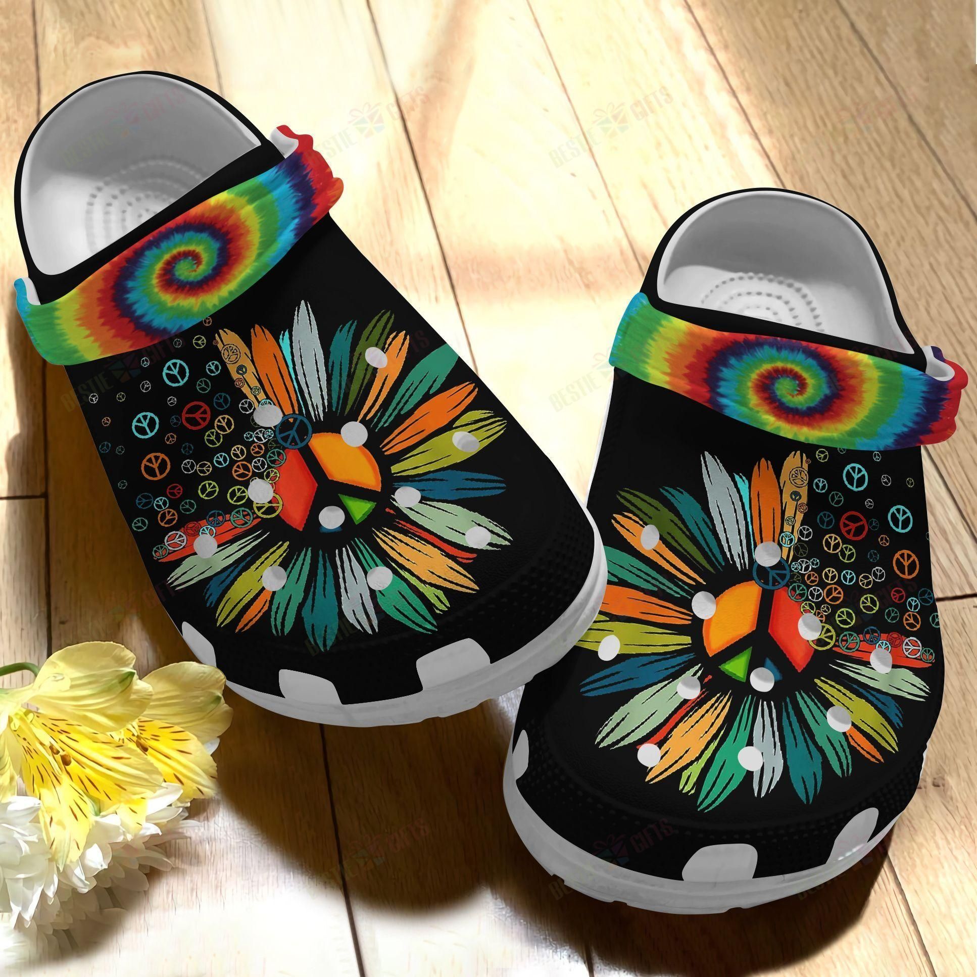Hippie Crocs Classic Clog Hippie Soul Shoes - Themarketfarmer