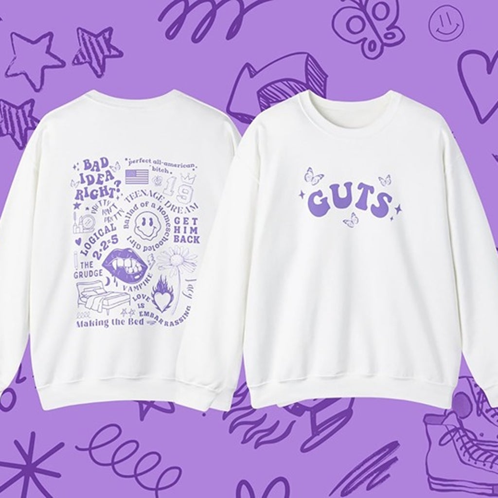 GUTS World Tour 2024 Olivia Rodrigo Concert Sweatshirt, Tracklist ...