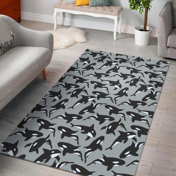 Orca Killer Whale Print Pattern Home Decor Rectangle Area Rug ...