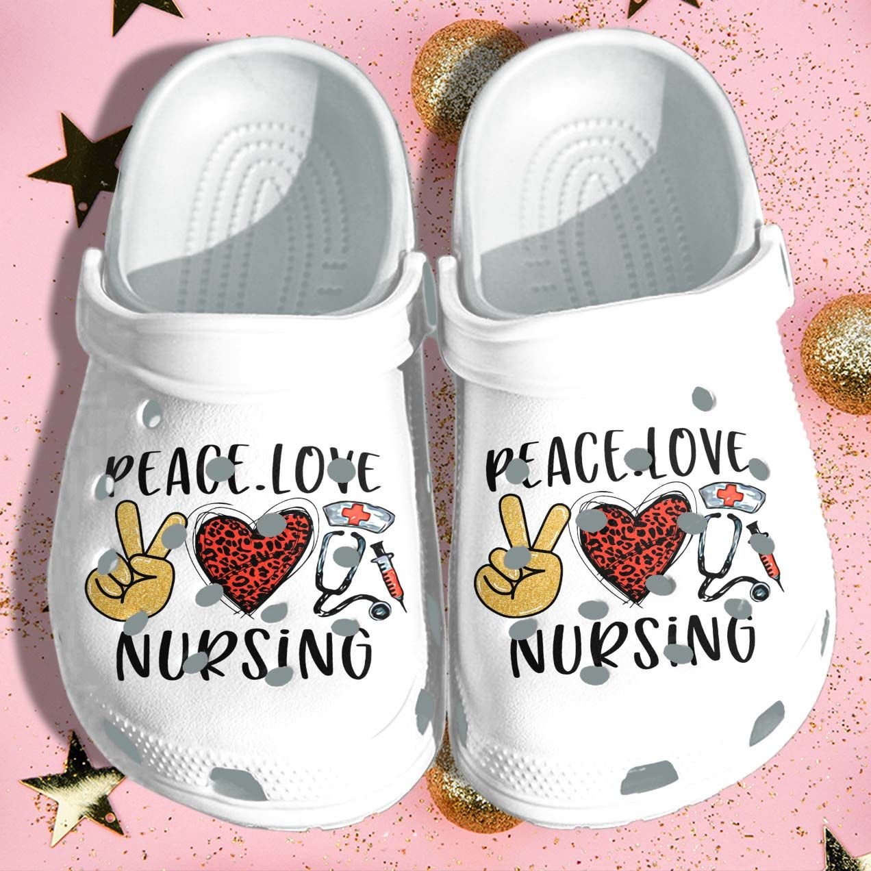 Peace Love Nursing Shoes Crocs Indoor - Nurse Croc Shoes Gifts Mothers ...
