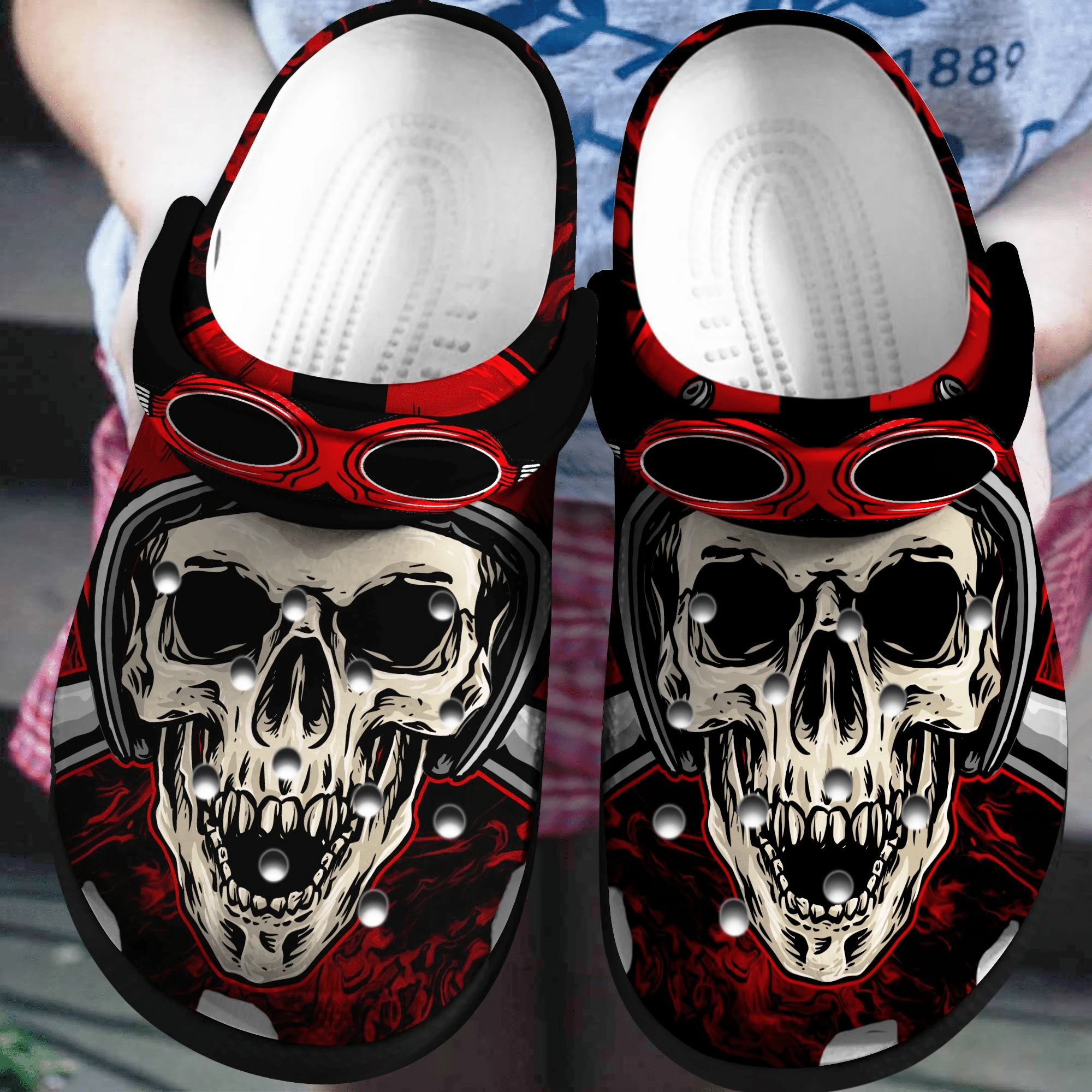 Skull Tattoo And Sun Glasses Crocs Shoes Clog Birthday Gift For Man Boy ...