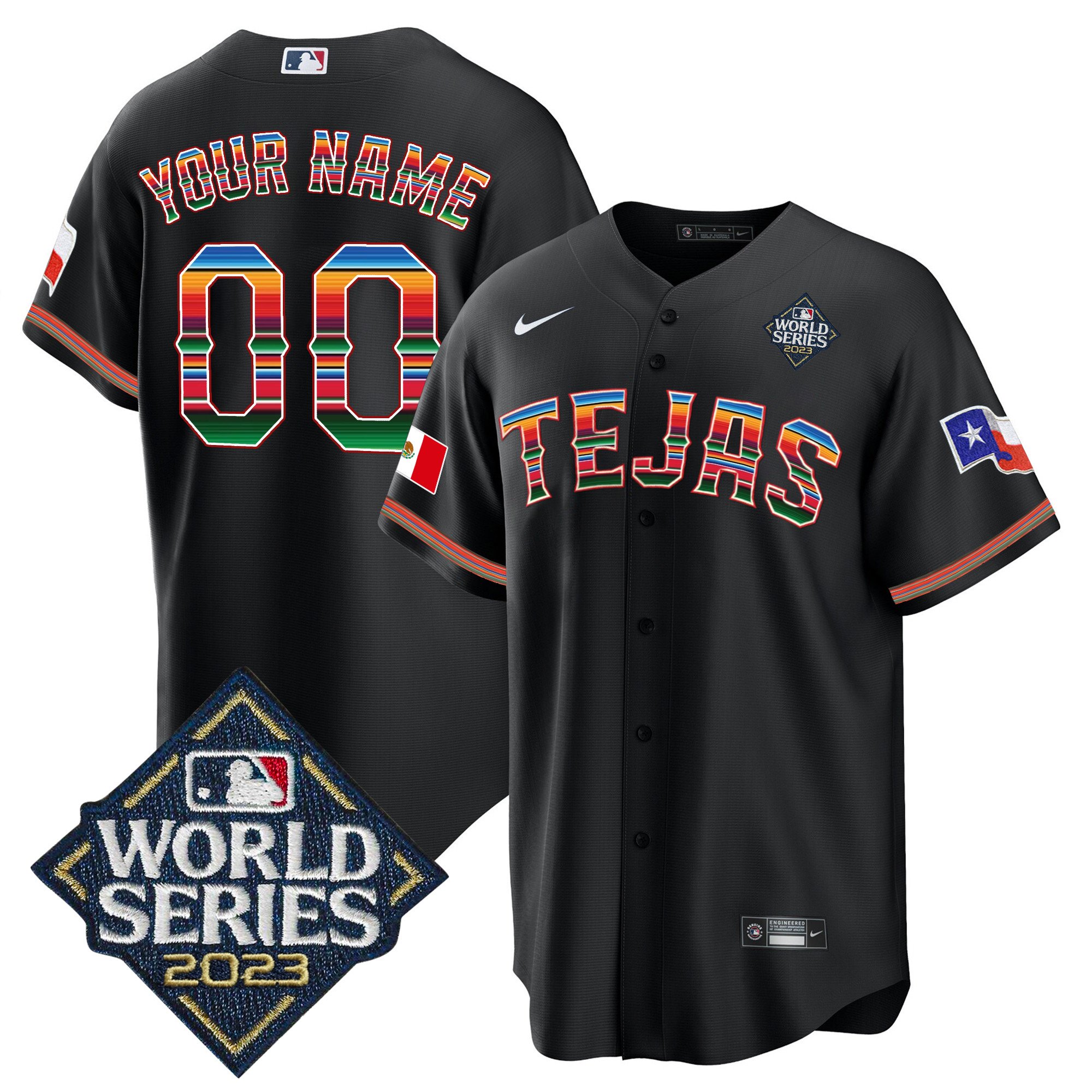 Texas Rangers 2023 World Series Mexico Custom Jersey – All Stitched ...