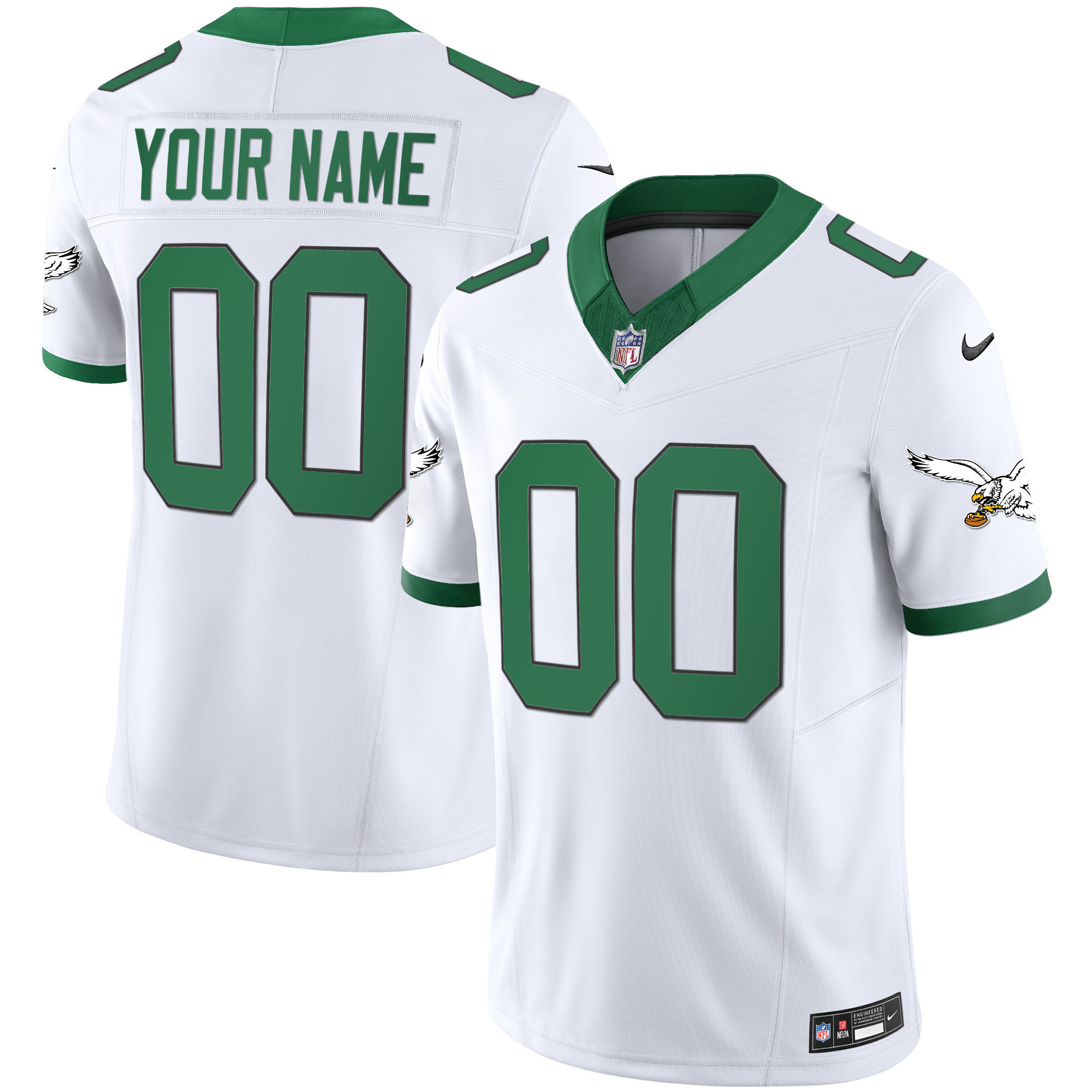 Eagles Throwback Kelly Vapor Limited Custom Jersey – All Stitched – TXTrend Shop