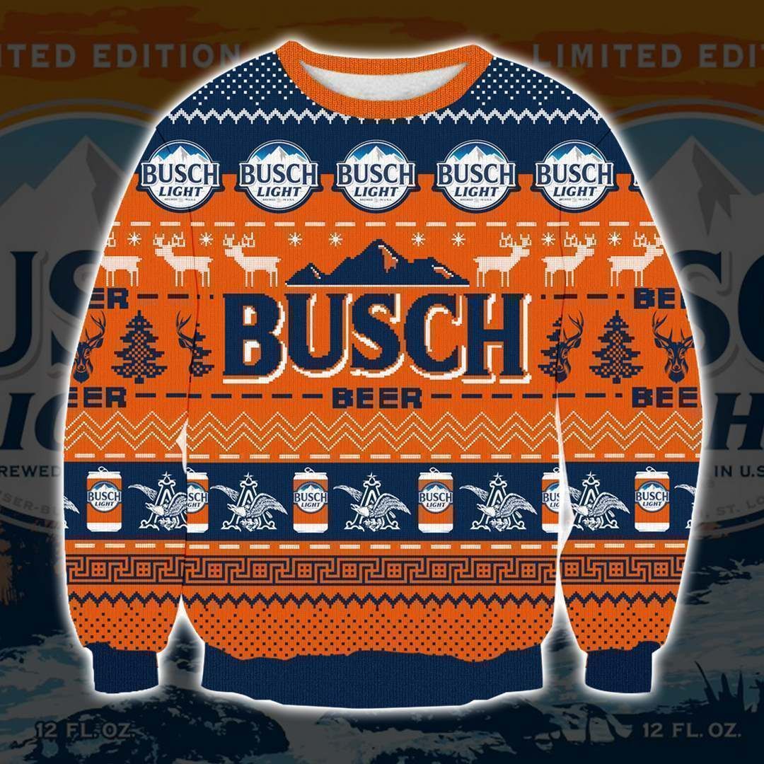 Busch Light V2 3D Print Christmas Wool Sweater - Cosore Shop