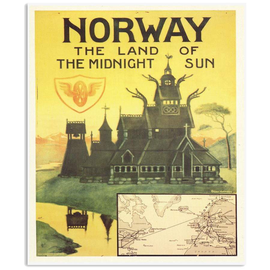 Norway Vintage Travel 1905 Poster Vertical Poster – Posterveto