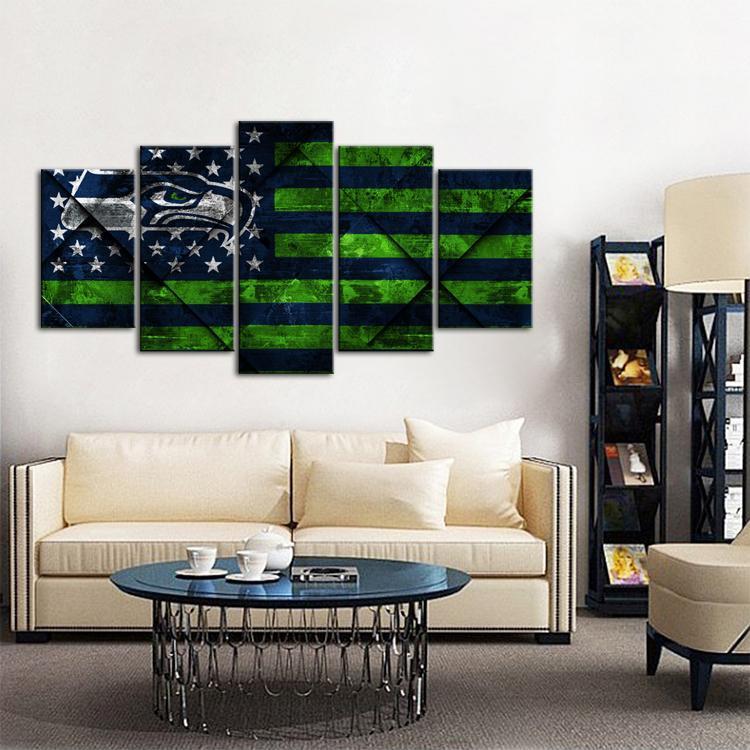 Seattle Seahawks Texture Wood Wall Canvas – Donelanetop Store