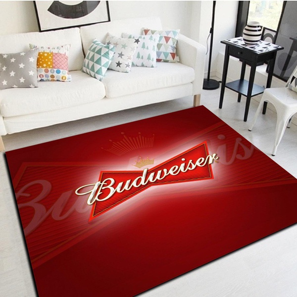 Budweiser Logo Inspired Area Rug, Living Room Carpet, Home Floor Decor ...