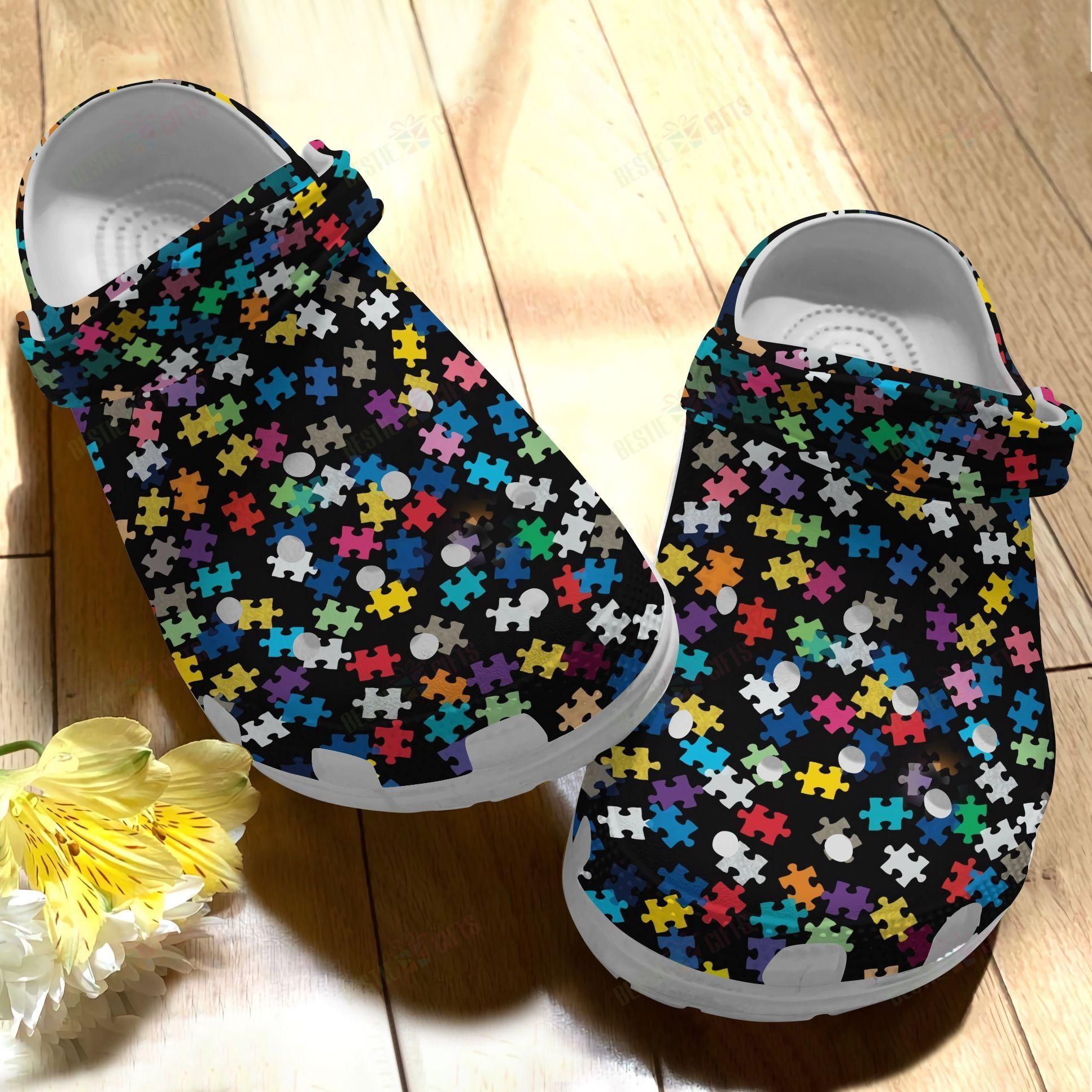 Autism Crocs Classic Clog Pattern Shoes - Themarketfarmer