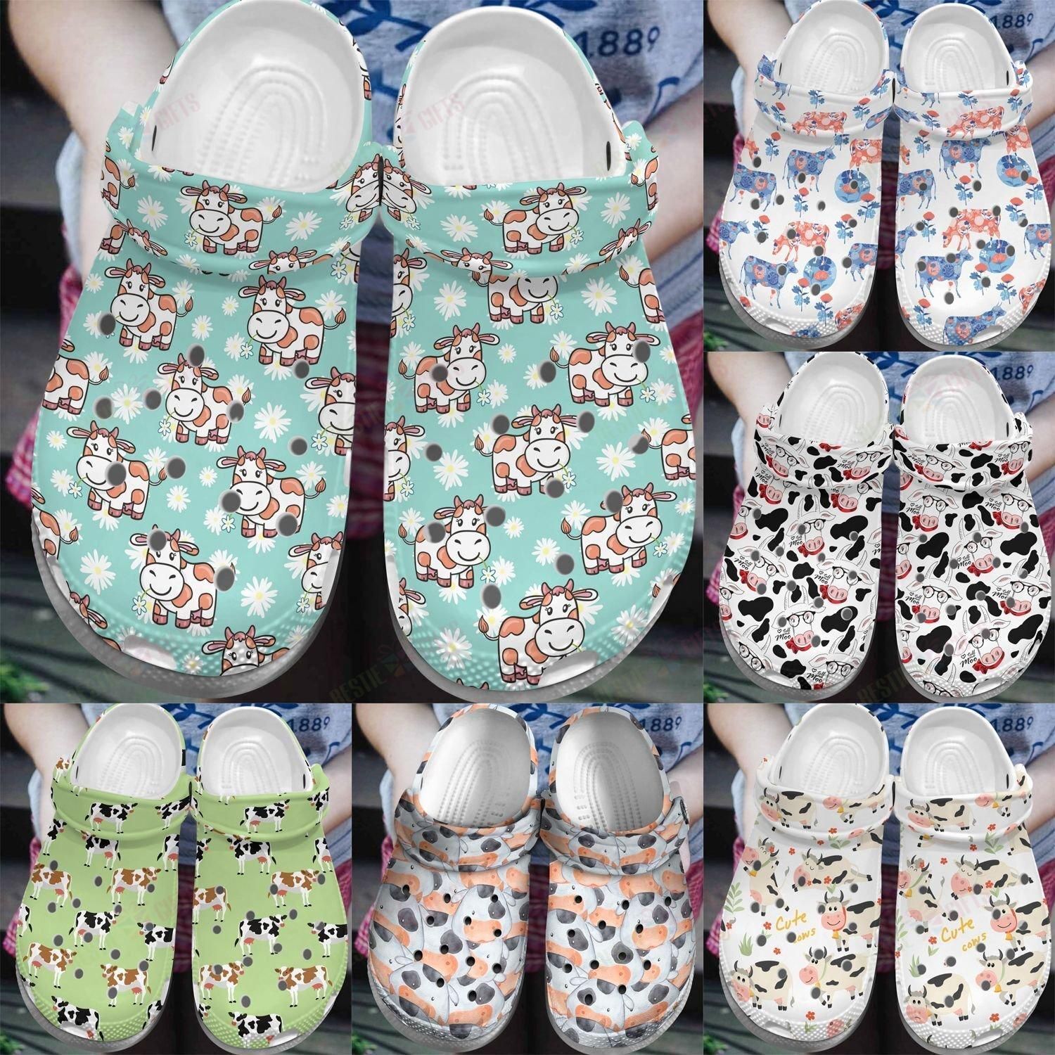 Cow Crocs Classic Clog Cow Collection Shoes - Themarketfarmer