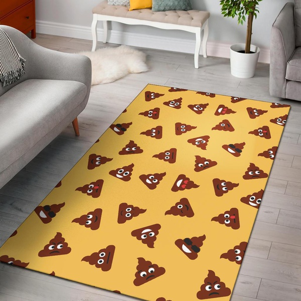 Emoji Poop Print Pattern Area Rug - Themarketfarmer