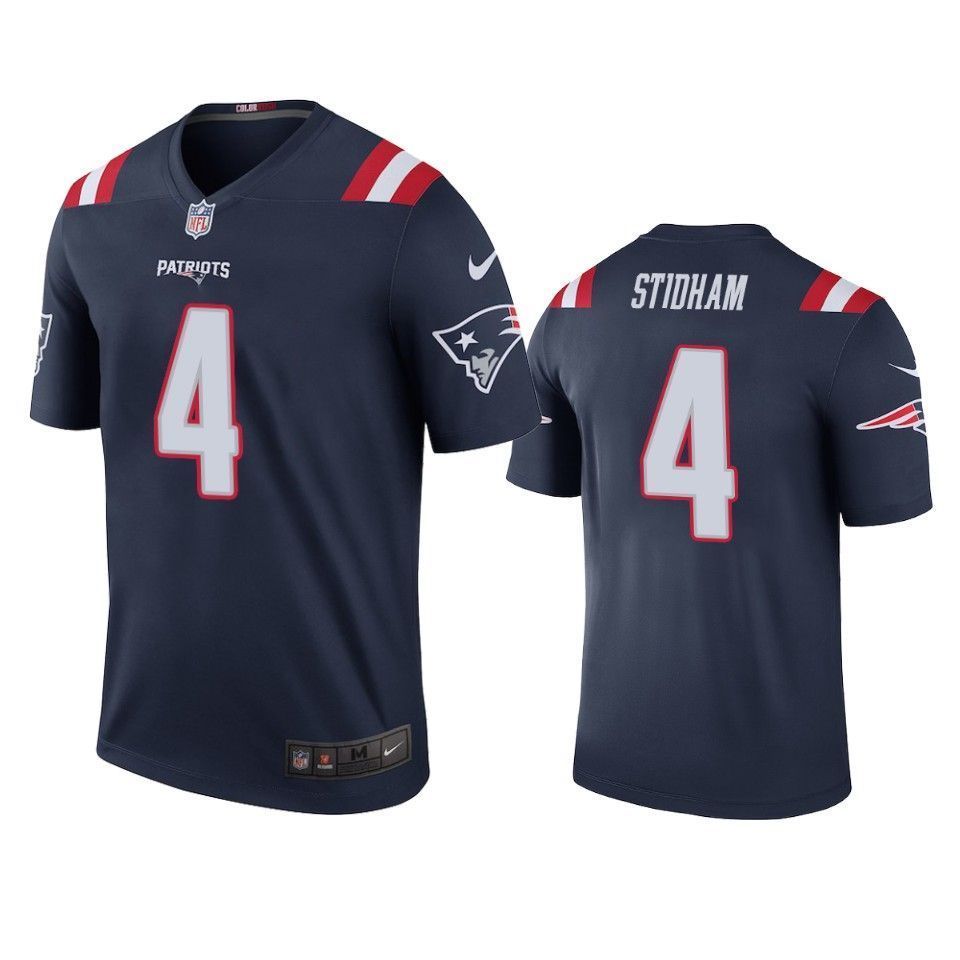 New England Patriots Jarrett Stidham Navy Color Rush Legend 3D Jersey ...