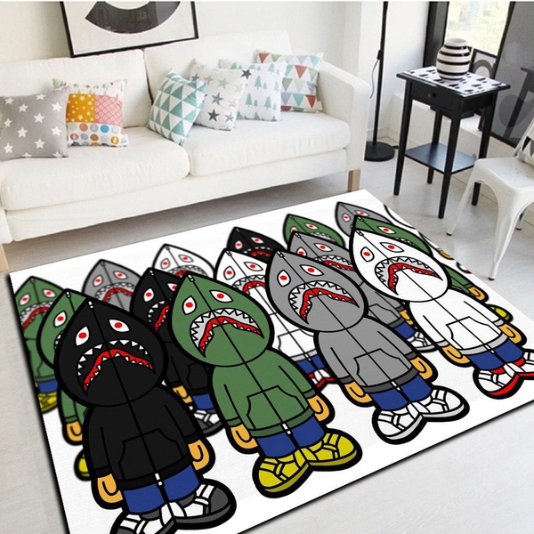 Bape Logo Inspired Area Rug, Living Room Bedroom Carpet, Floor Mat Home ...