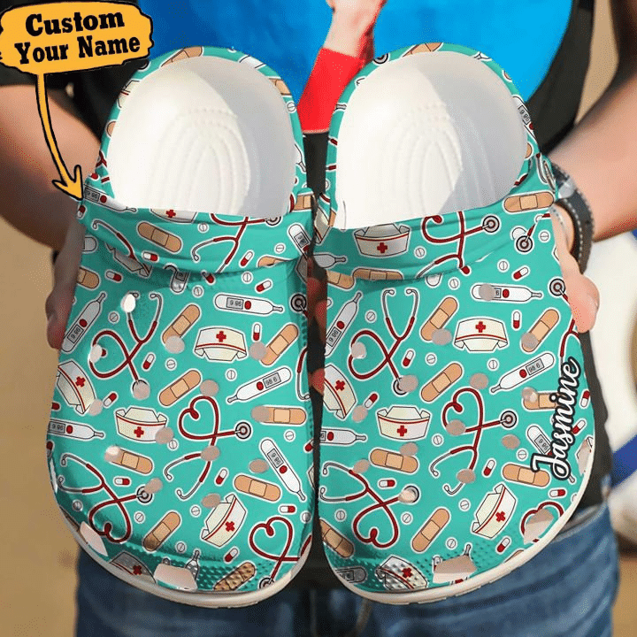 Nurse Crocs – Nurse Personalized Medical Patterns Clog Shoes – Fitjiva ...