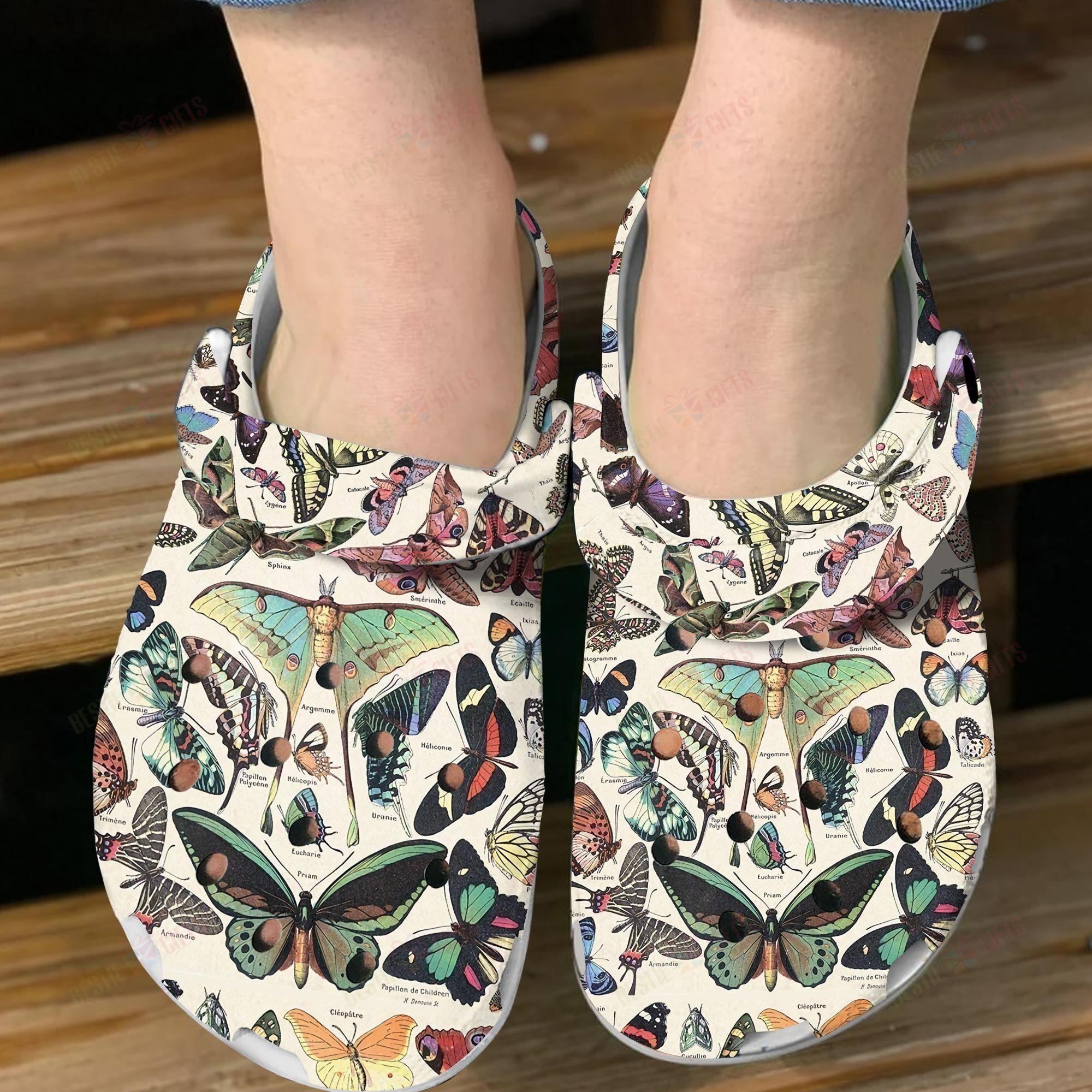 Type Of Butterfly Crocs Classic Clogs Shoes - Themarketfarmer
