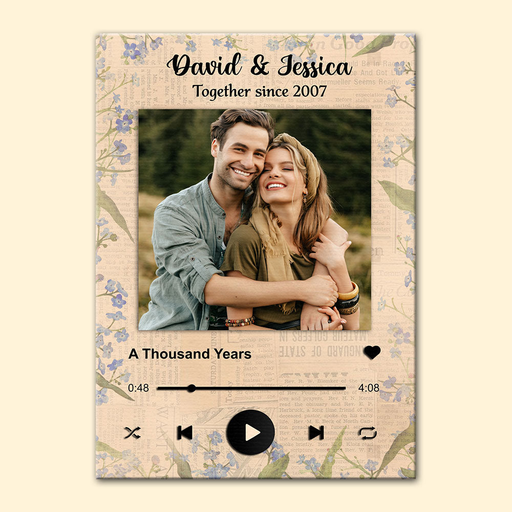 Custom Couple Photo Spotify Poster - Together A Thousand Years ...