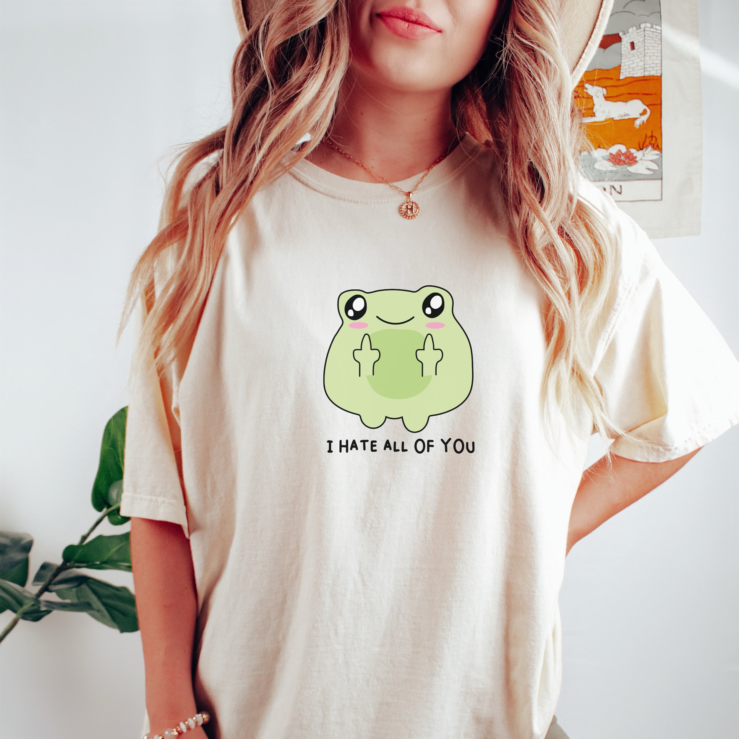 Comfort Colors® Kawaii Frog Shirt, Retro Frog Tshirt, Funny Froggy ...