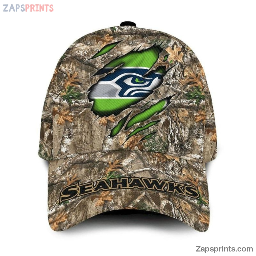 Seattle Seahawks Tree Camo 3D Classic Cap Gift For Fan Football Lovers