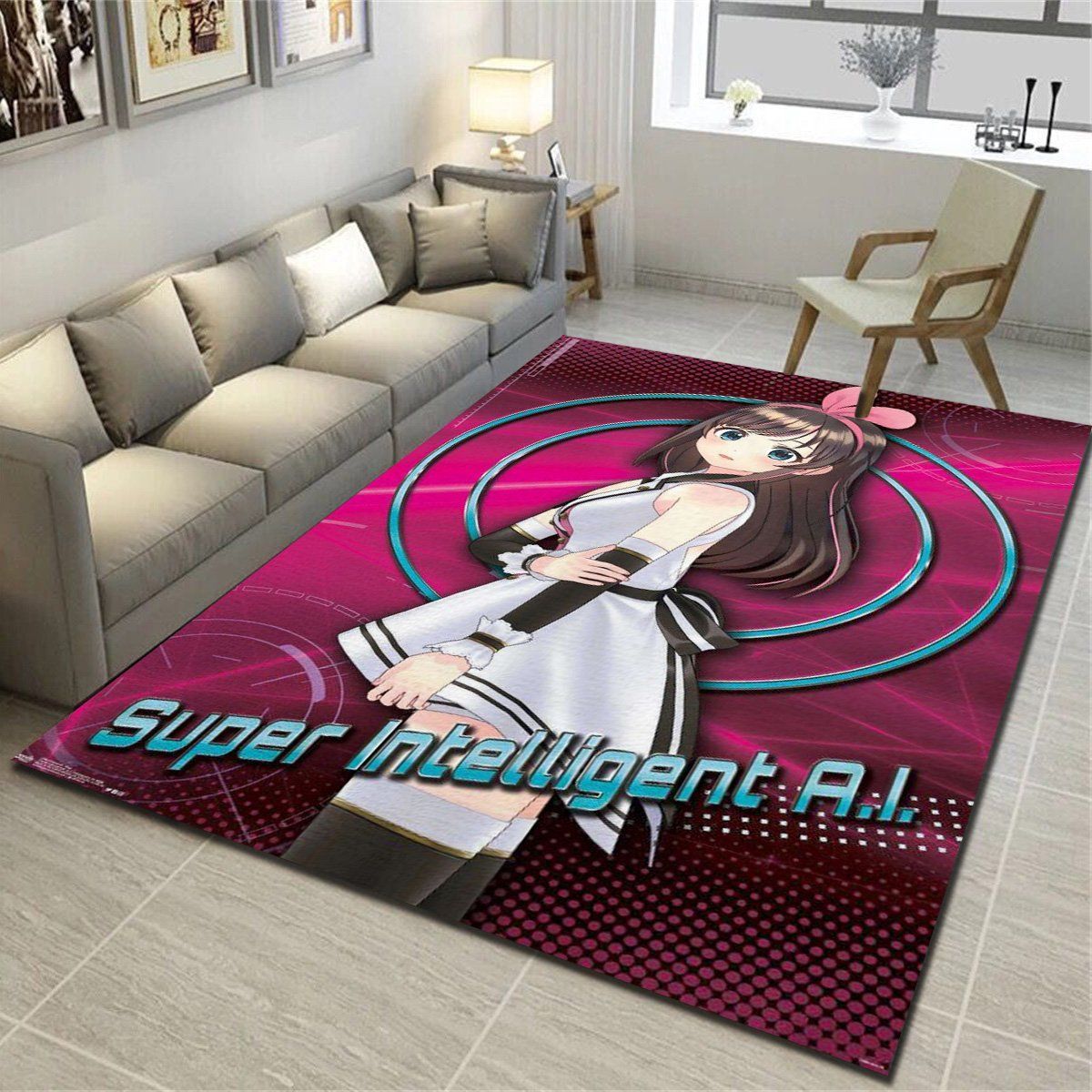Kizuna Ai Pose Rugs, Living Room Carpet - Themarketfarmer