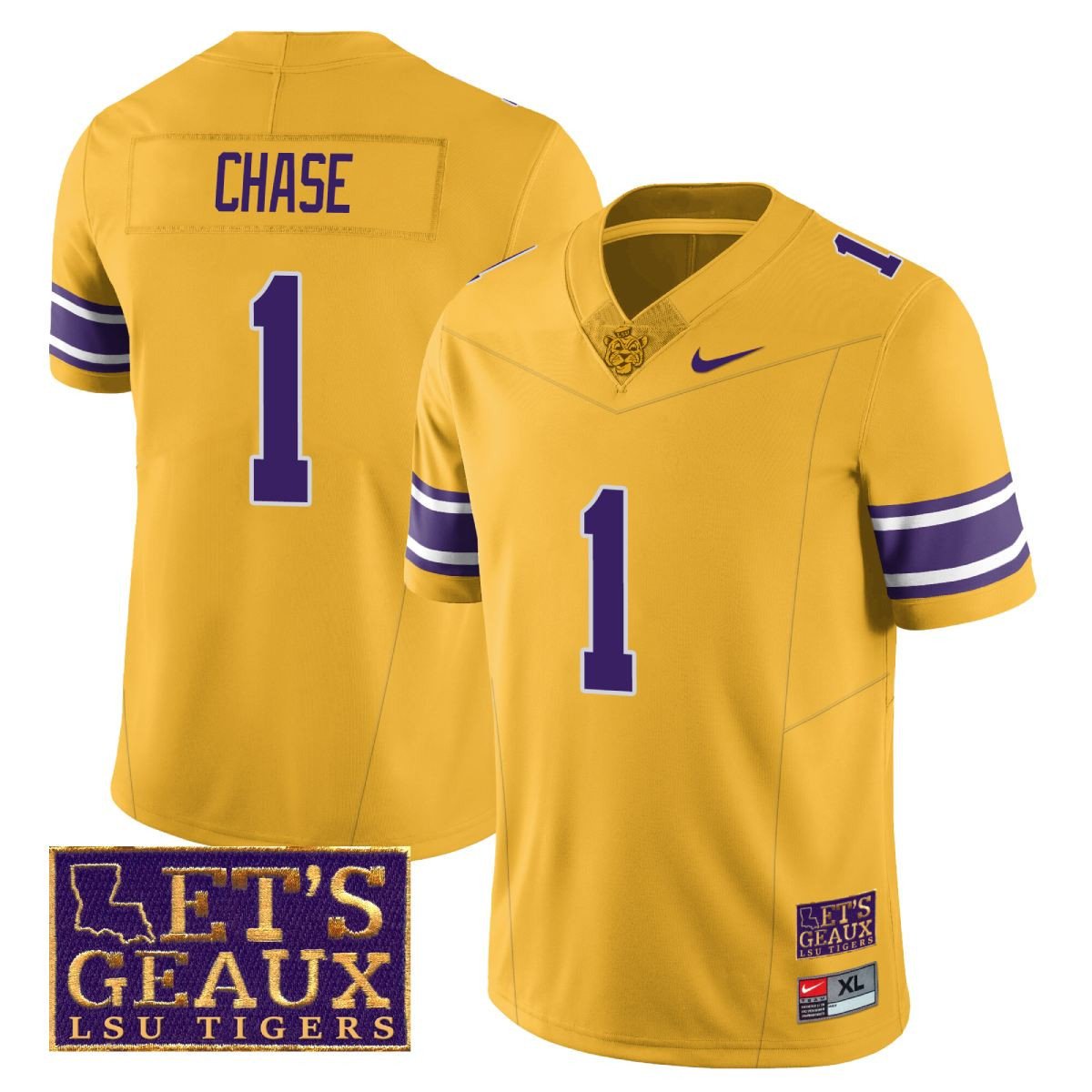 Men’S Lsu Tigers 2023 Football Let’S Geaux Patch Jersey – All Stitched ...