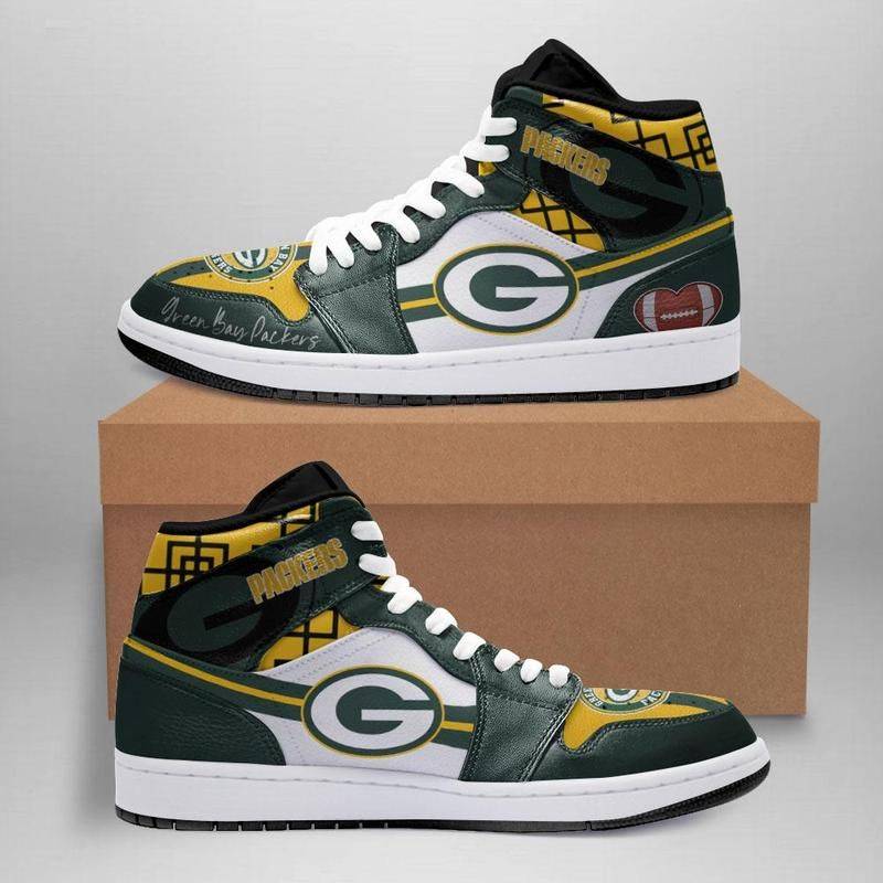 Green Bay Packers Air Jordan Shoes Sport Custom Sneakers – Fitjiva Art ...
