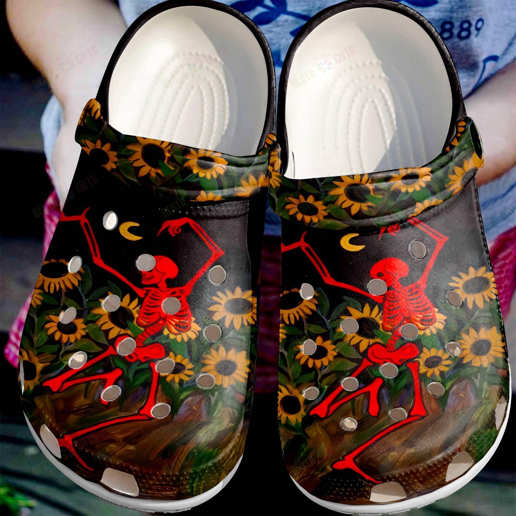Skull Crocs Classic Clog Dancing Skull Shoes - Themarketfarmer