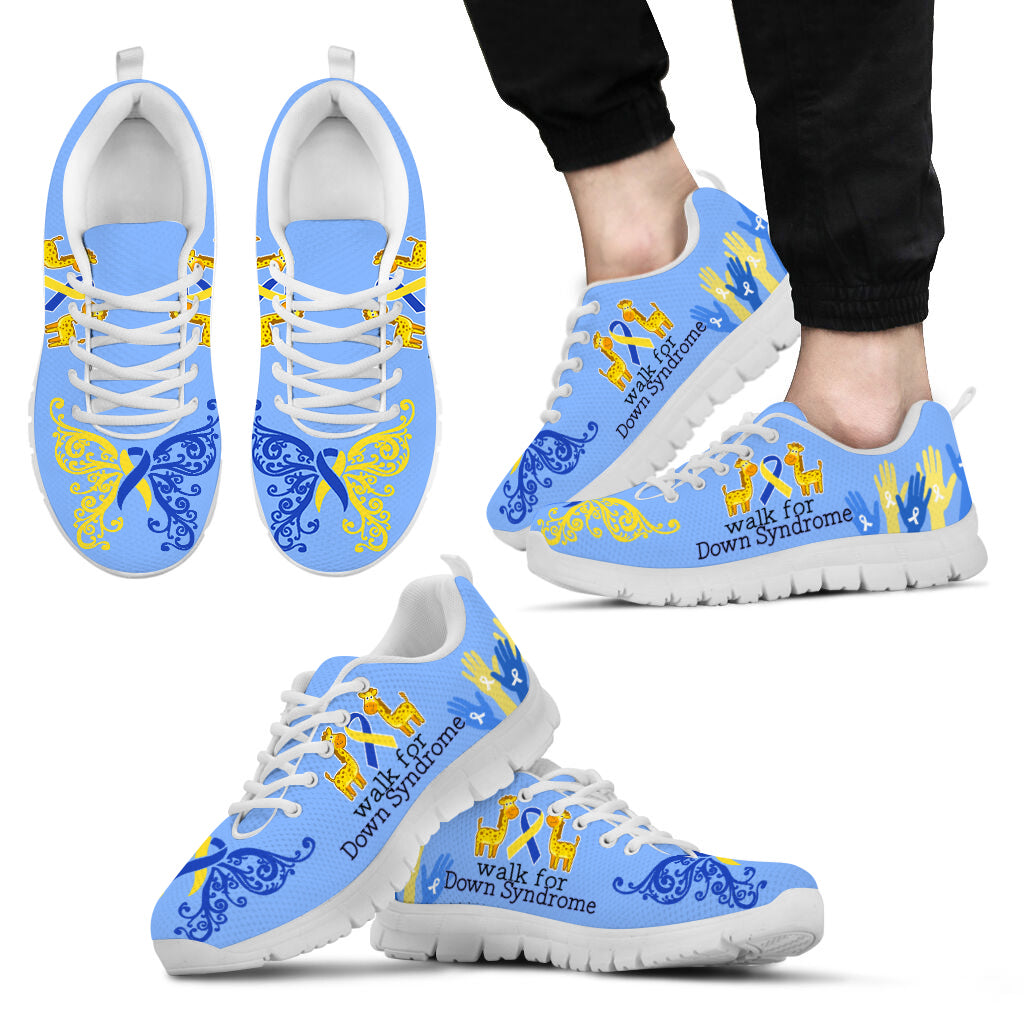 Down Syndrome Shoes Ribbon Giraffe Hands Raised Sneaker Walking Shoes ...
