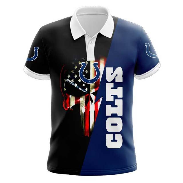 Indianapolis Colts Skull 3D Polo Shirt – Donelanetop Store
