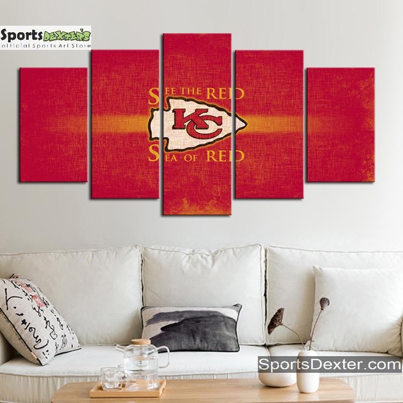 Kansas City Chiefs Red Art Canvas – Donelanetop Store