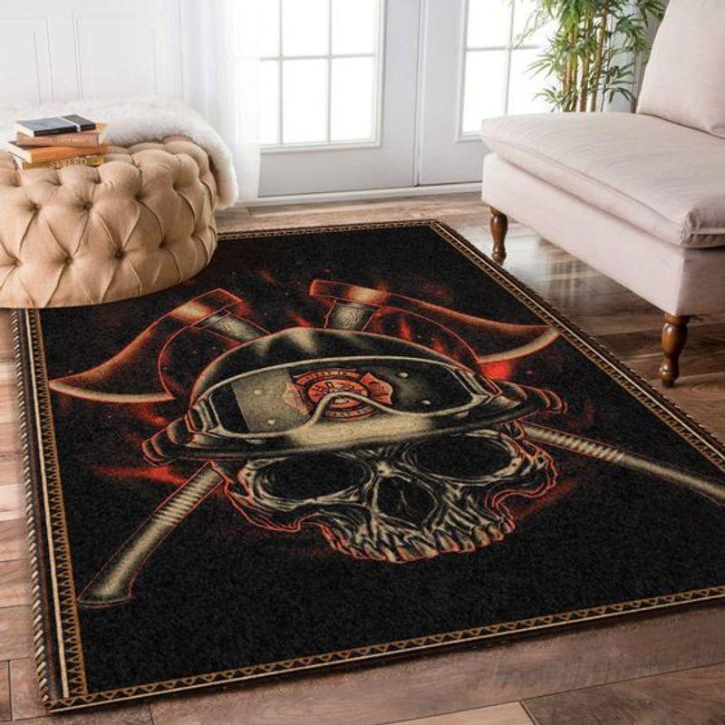 Skull Firefighter Rectangle Rug 112 TL - Themarketfarmer
