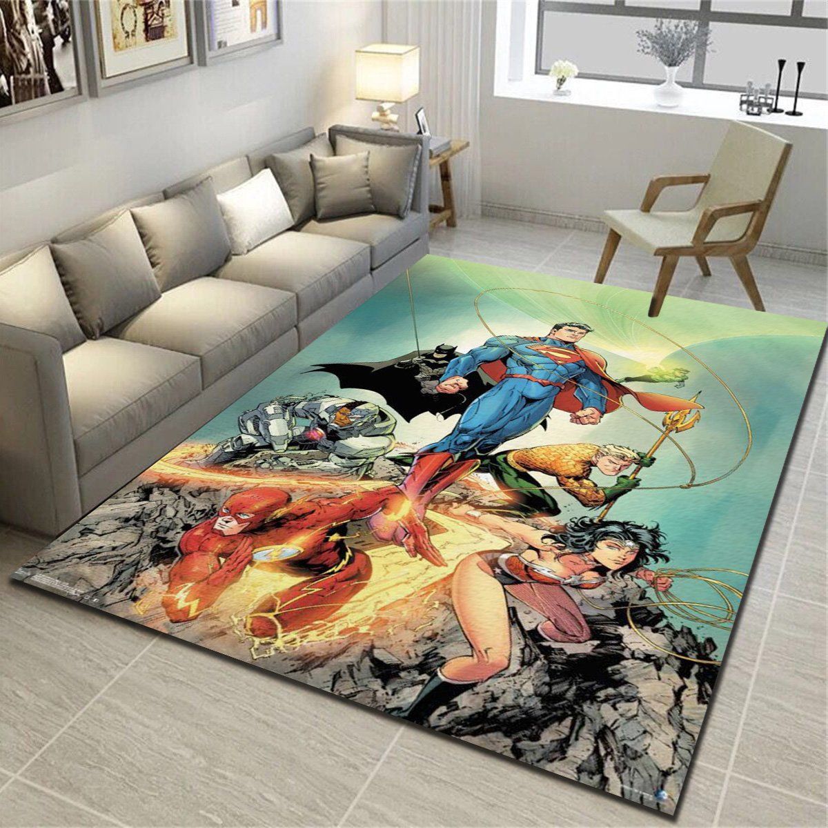 Dc Comics Justice League Of America Unite Rugs, Living Room Bedroom ...