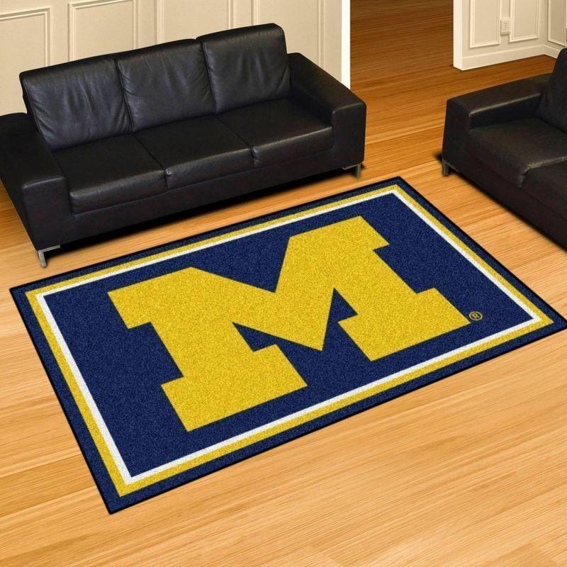 Michigan Wolverines Area Rug Football Team Logo Carpet Living Room Rugs ...