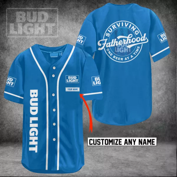 Bud Light Surviving Fatherhood One Beer At A Time Custom Name Baseball ...
