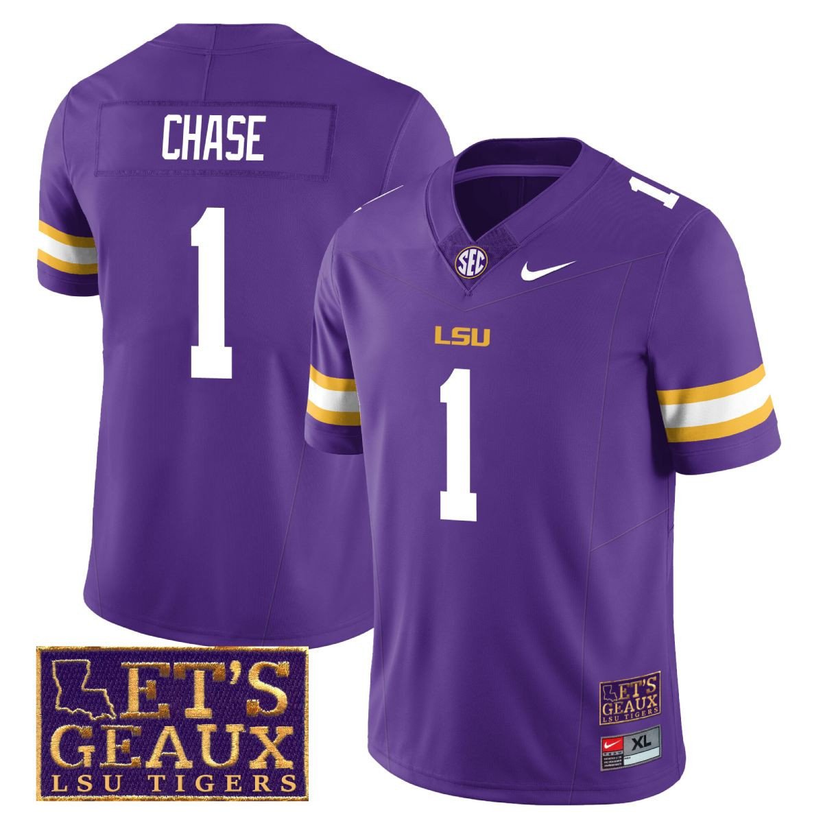 Men’S Lsu Tigers 2023 Football Let’S Geaux Patch Jersey – All Stitched ...