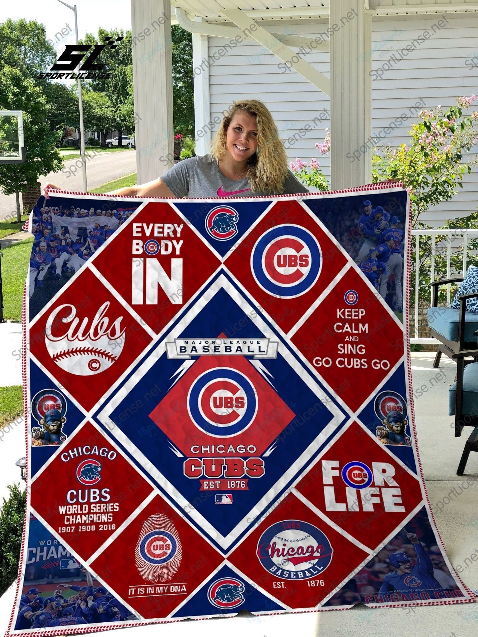 H Chicago Cubs Quilt Blanket - Themarketfarmer