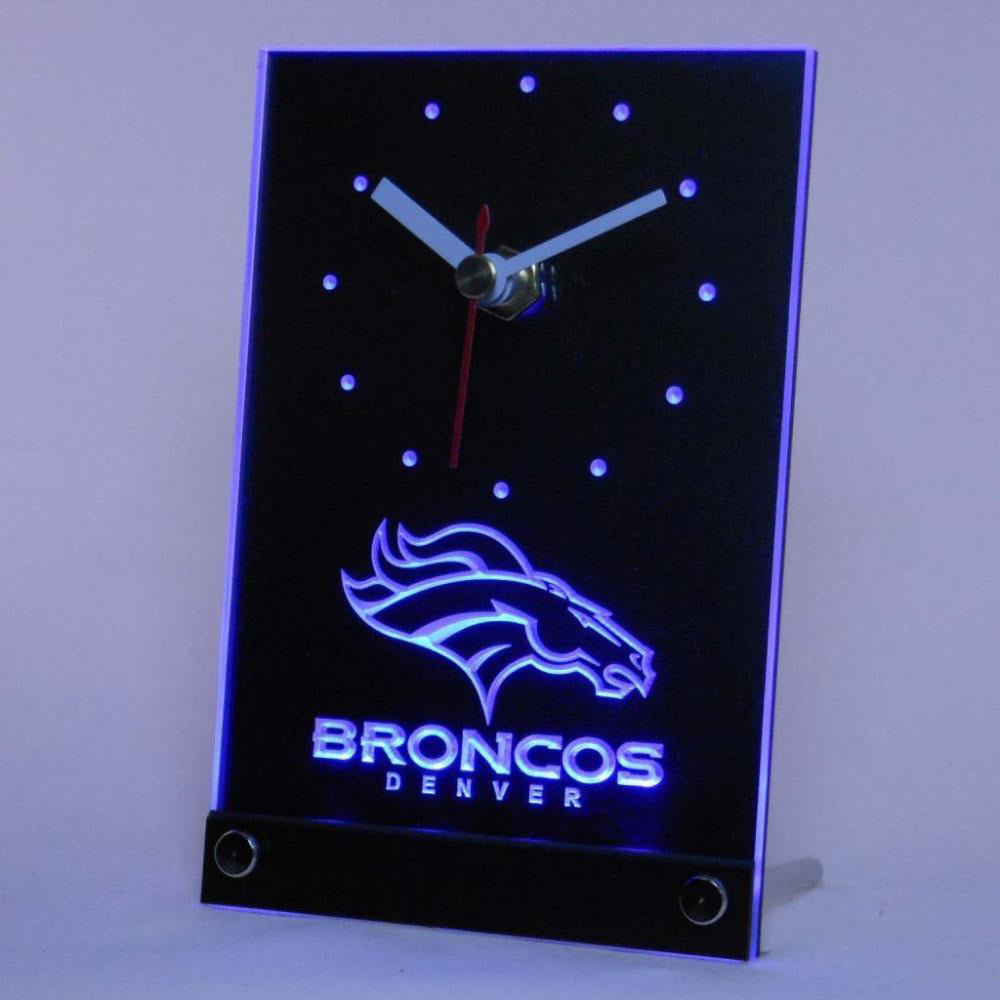 Denver Broncos Table Desk 3D Led Clocks Handled