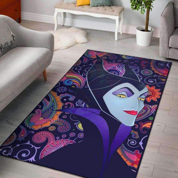 Maleficent Classic Flower Background Home Decor Rectangle Area Rug ...