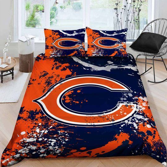 Chicago Bears Logo Splash Background Bedding Set (Duvet Cover & Pillow Cases) – TXTrend Shop